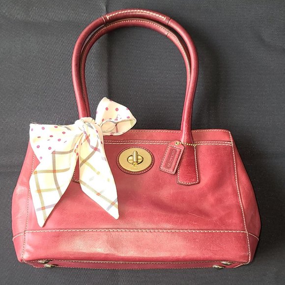 Coach | Bags | Coach Dark Redmaroon Leather Satchel | Poshmark